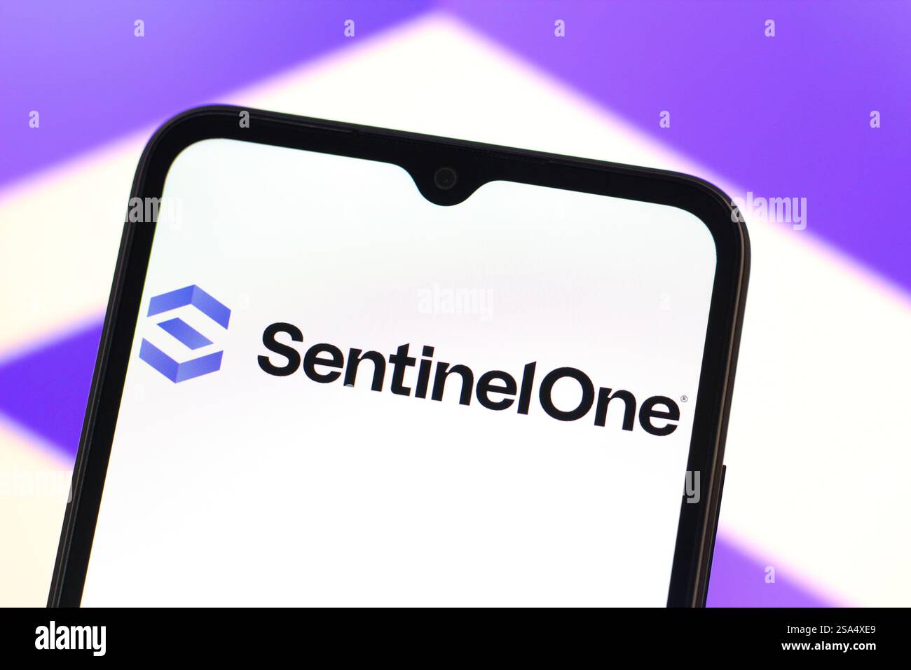 In this photo illustration, the SentinelOne, Inc. logo is seen ...