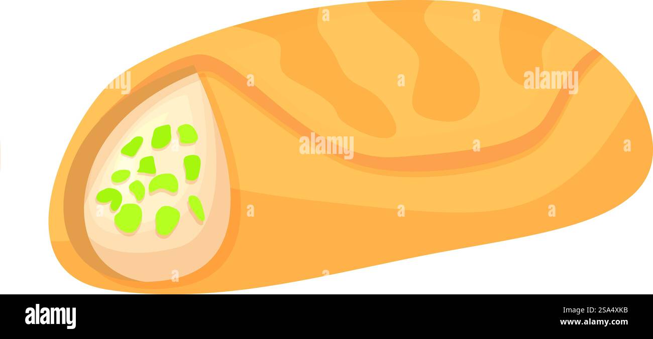 Pistachio cream filling peeking out of a freshly baked pastry ...