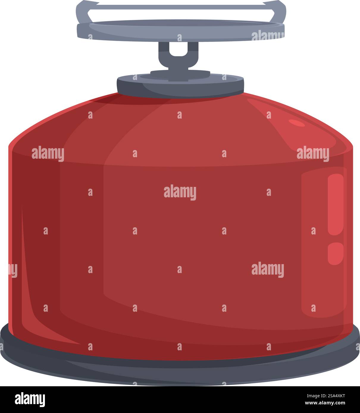 Red camping stove is standing on a white background, ready for cooking ...