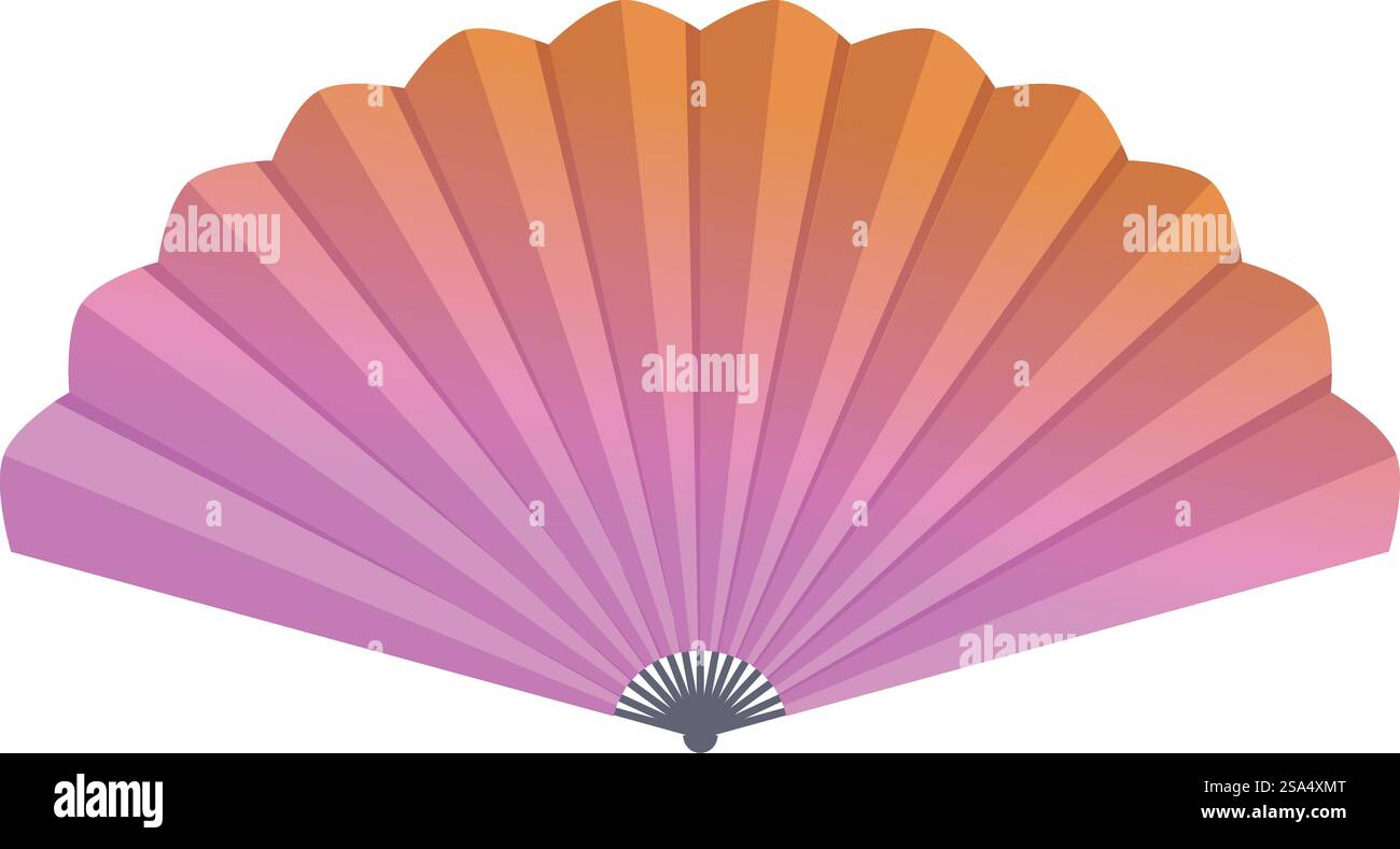 Traditional japanese fan displaying a gradient of pink and orange ...