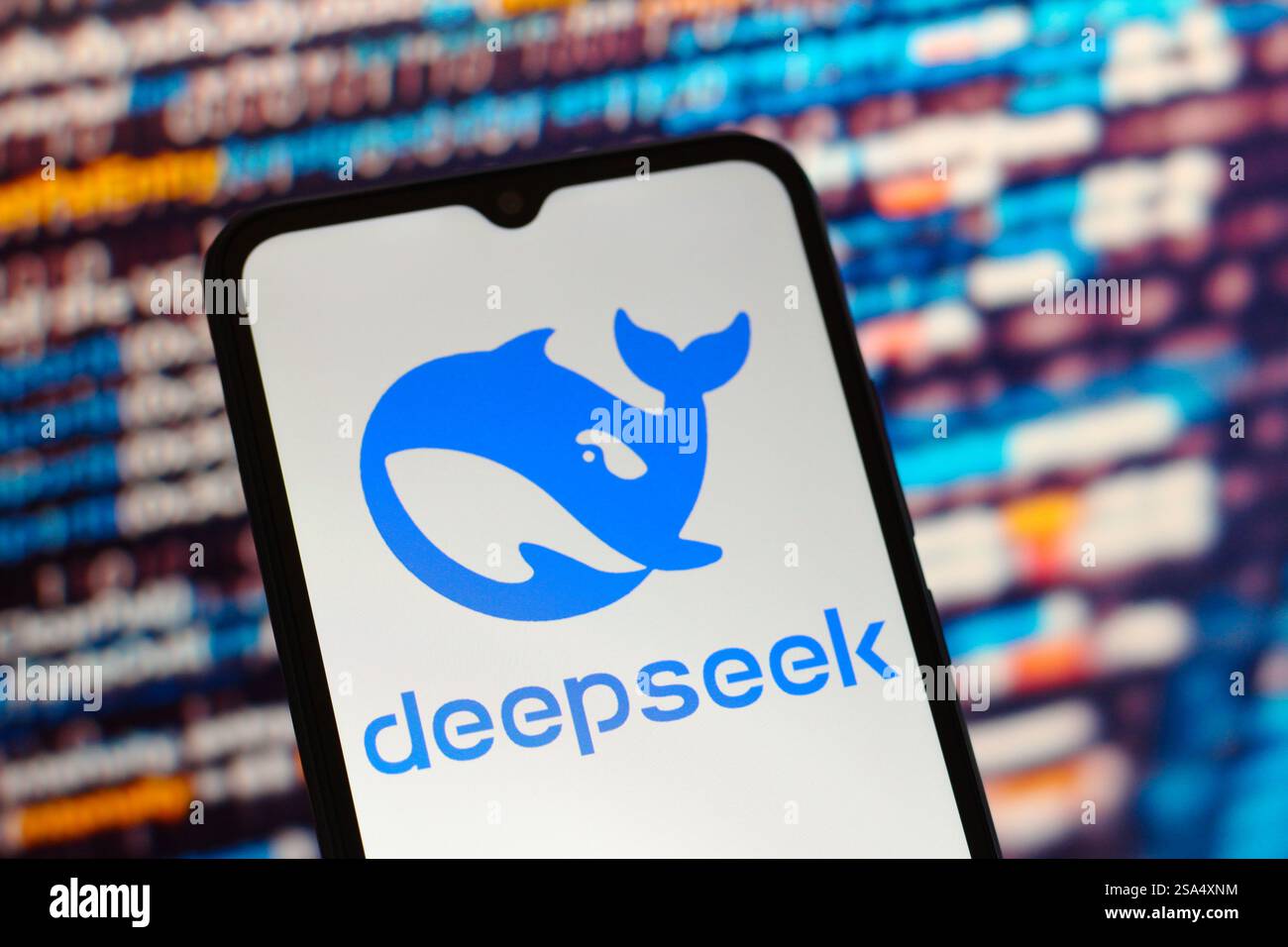 In this photo illustration, the DeepSeek logo is seen displayed on a ...