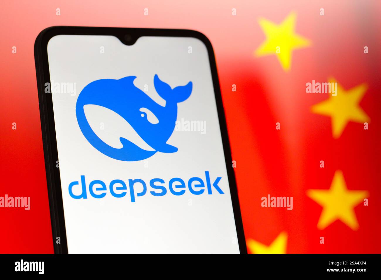 In this photo illustration, the DeepSeek logo is seen displayed on a ...