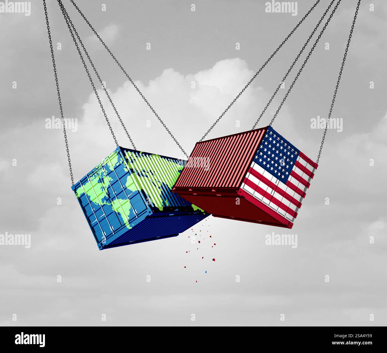 USA and global trade war and American tariffs on world trading partners ...