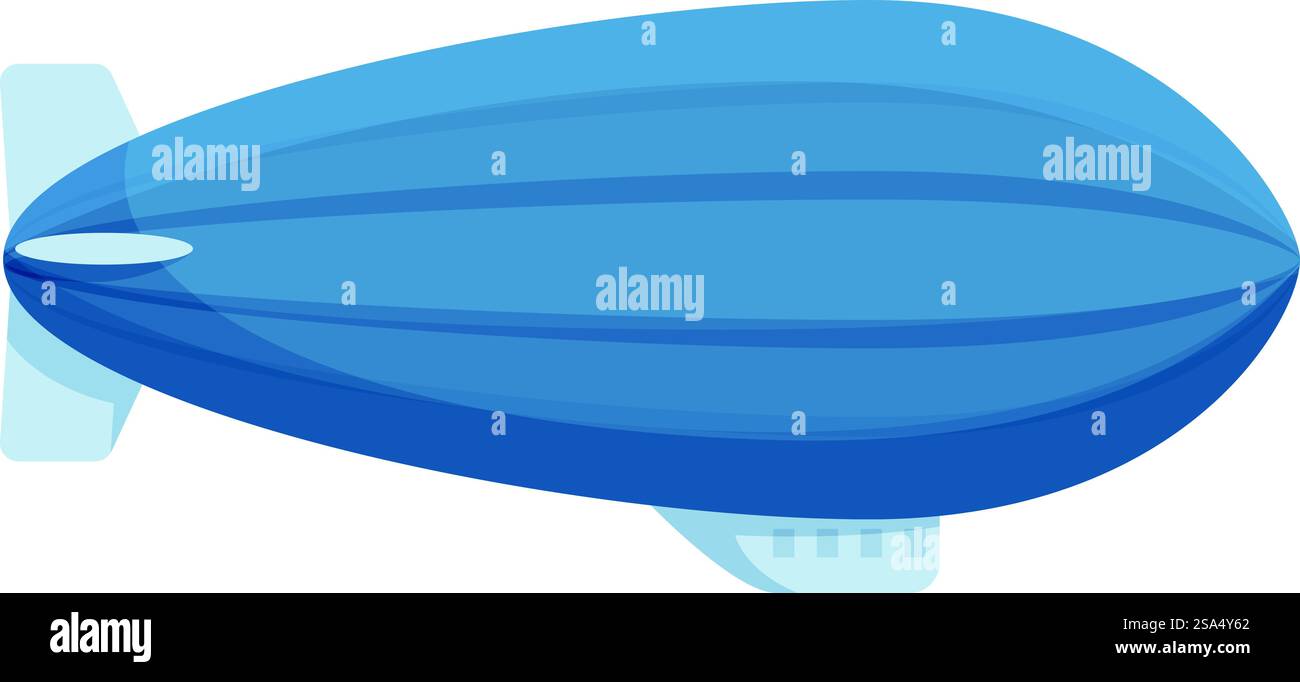 Blue blimp flying in the sky on white background. Blue blimp is flying ...
