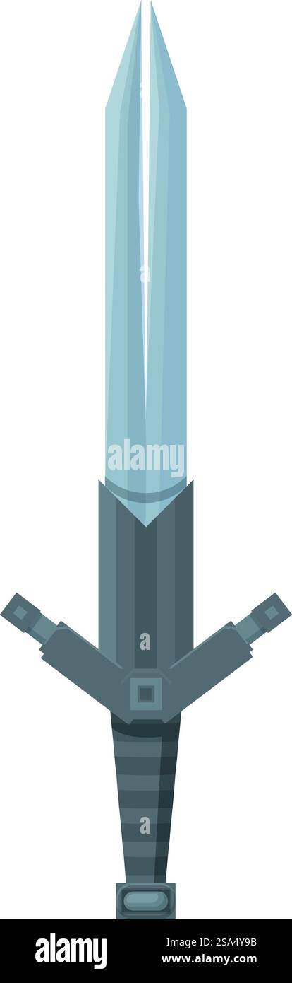 Large fantasy sword pointing up with crossguard and hilt hi-res stock ...