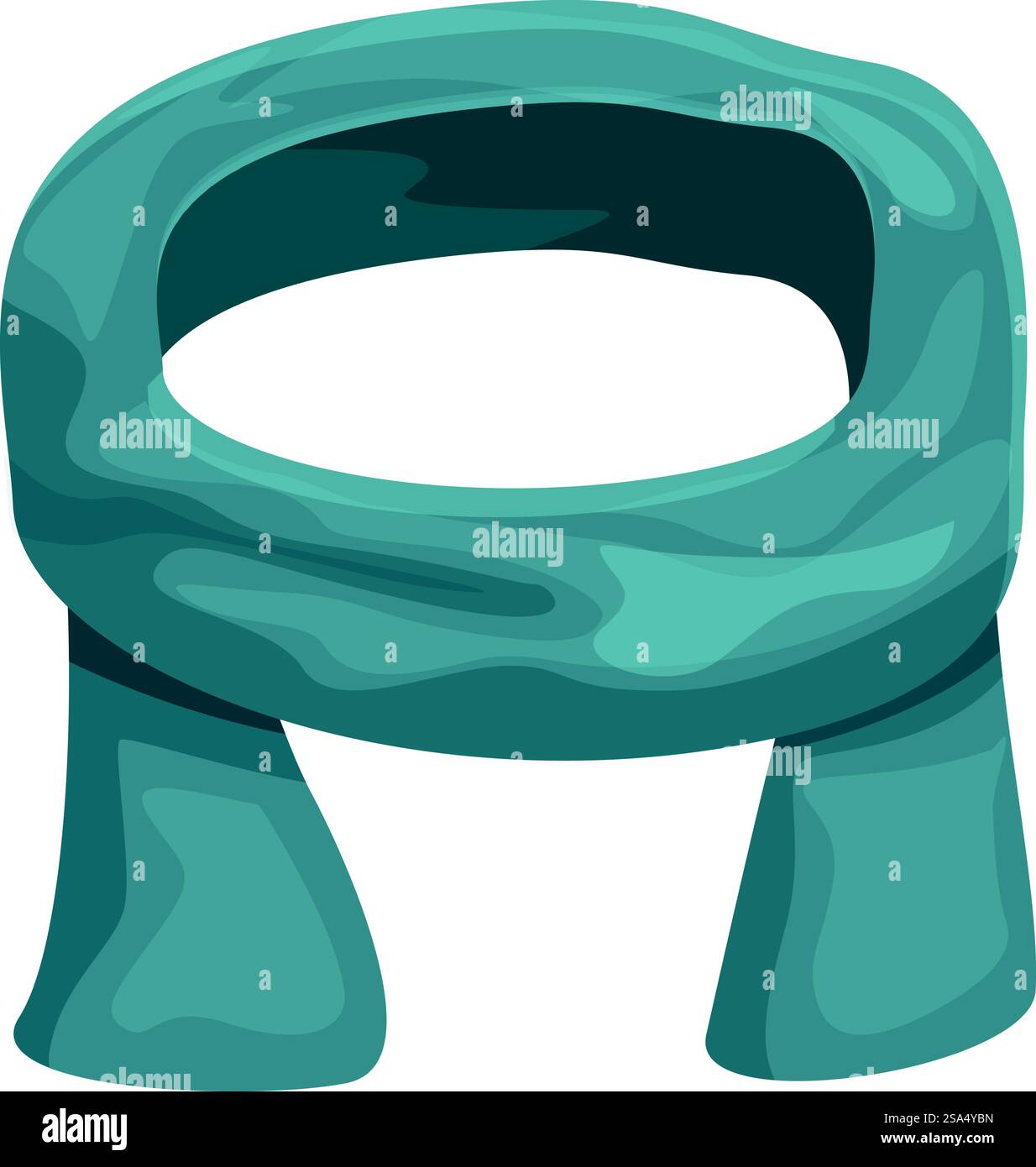 Teal winter scarf folded and laying flat isolated on white background ...