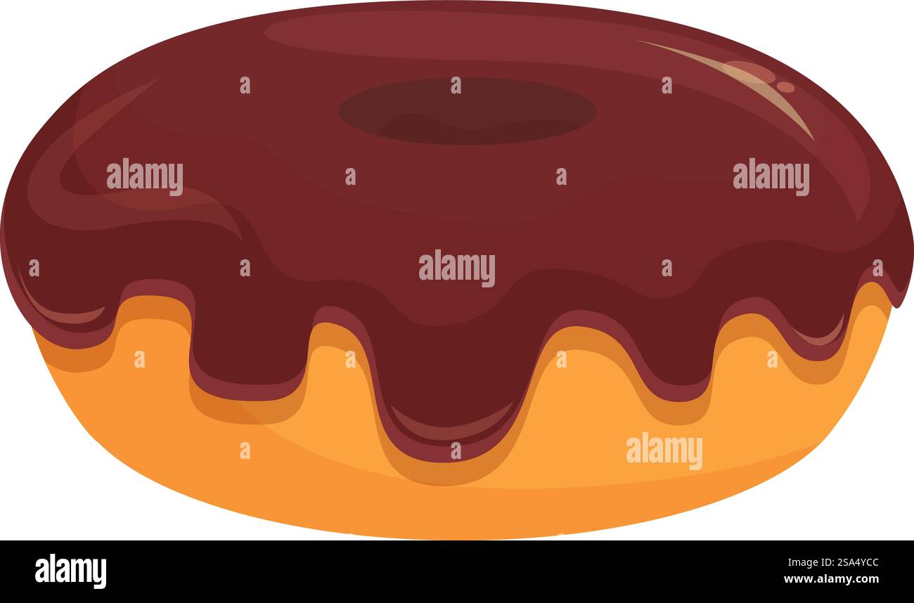 Delicious chocolate donut glazed with melted chocolate on white ...