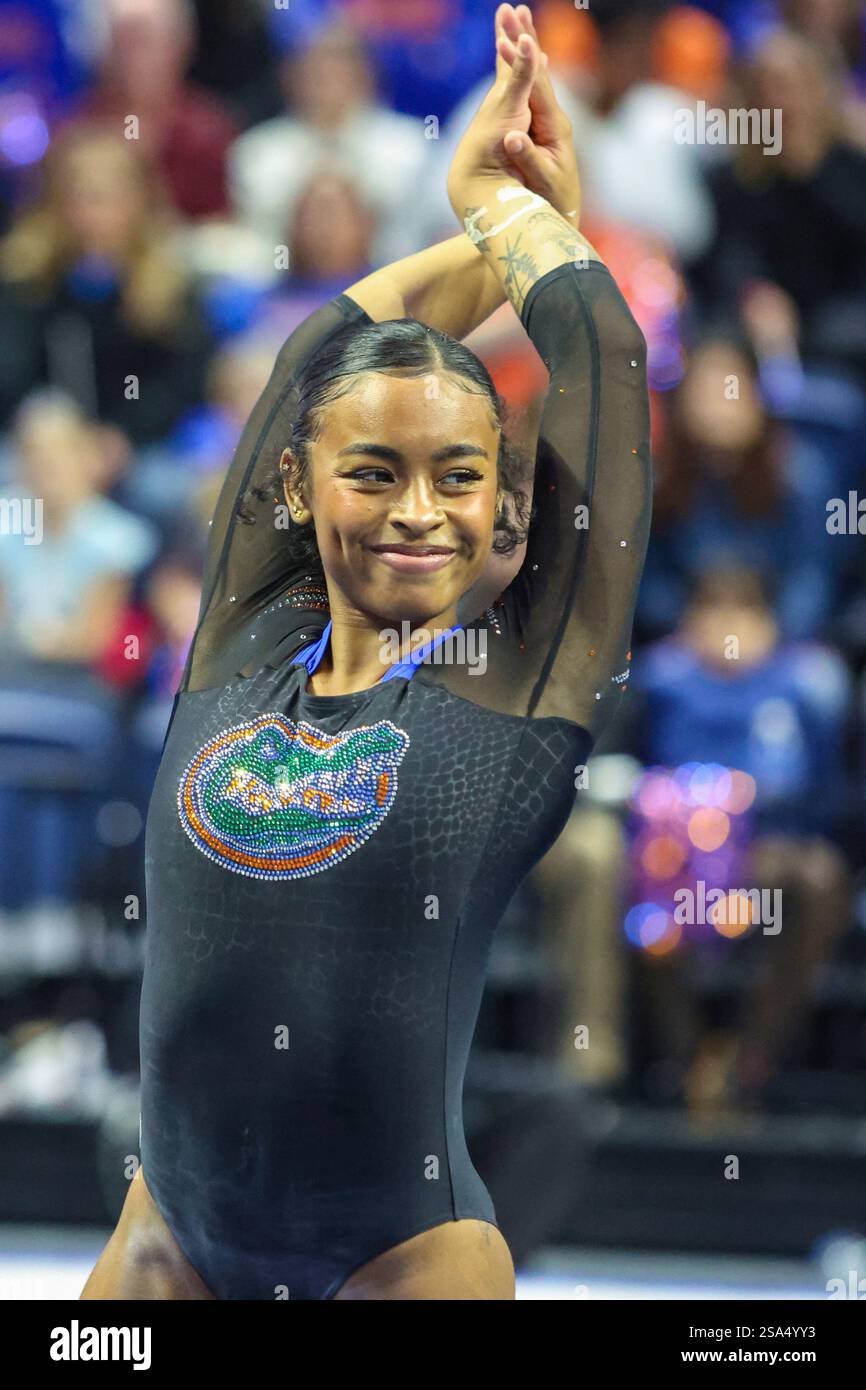 Florida's Selena Harris-Miranda competes on the floor exercise during ...