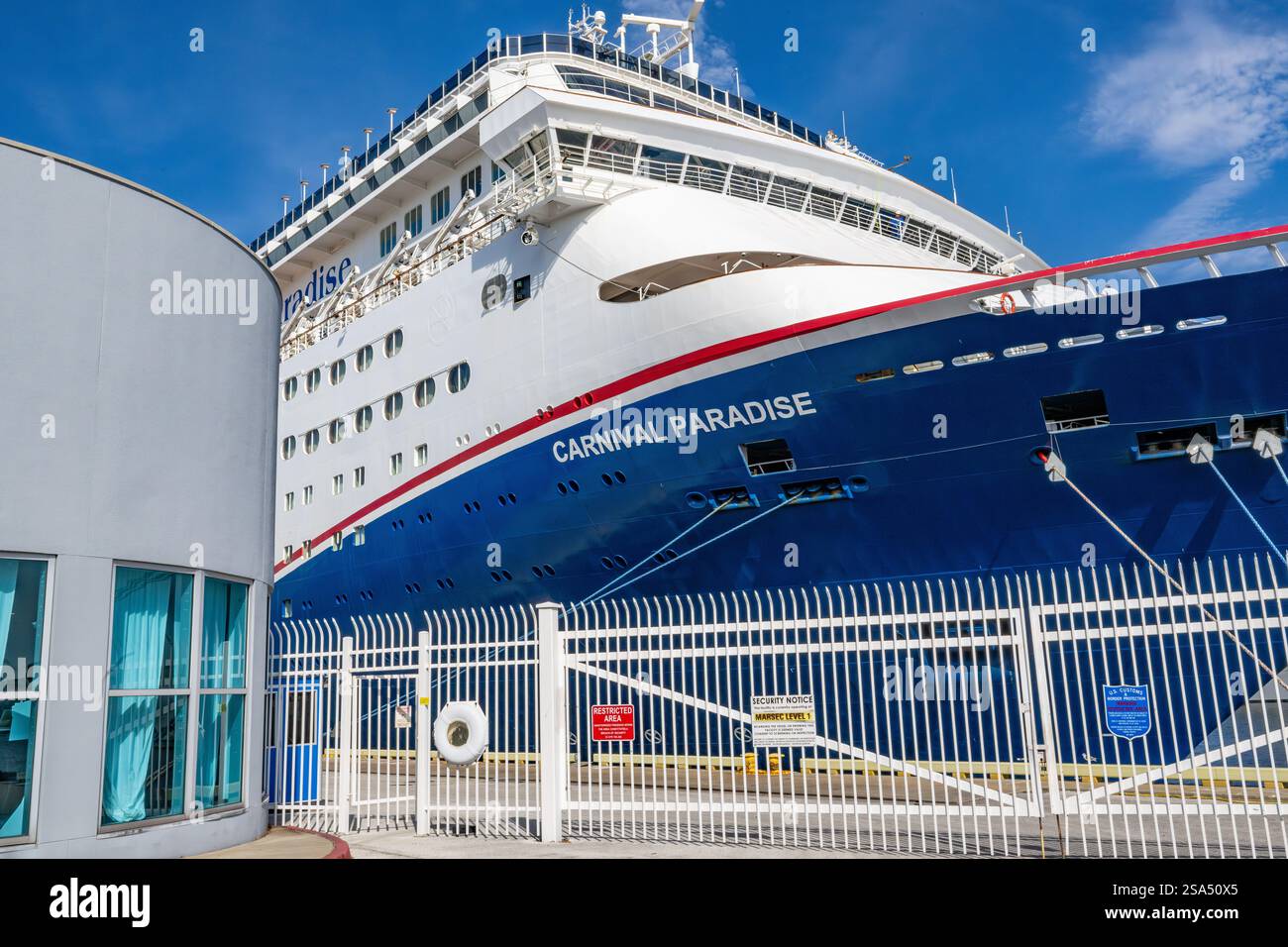 Carnival cruise ship docked - Carnival Paradise liner in Port of Tampa ...