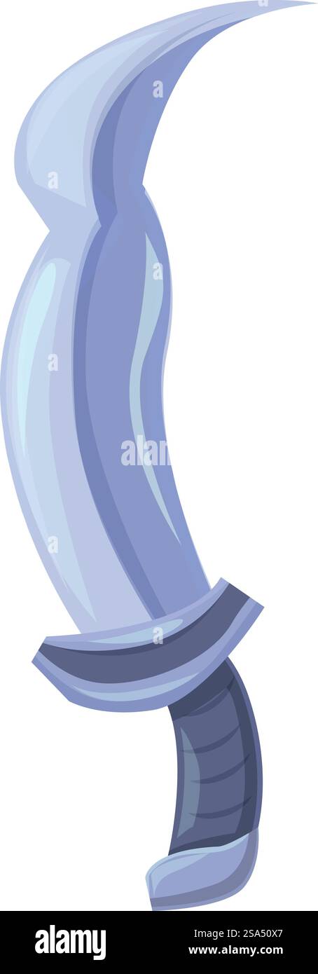 Curved fantasy scimitar sword pointing upwards, featuring a metal hilt ...