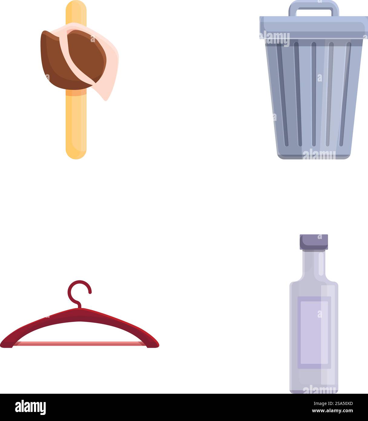 Household waste icons set cartoon vector waste separation ecology hi ...