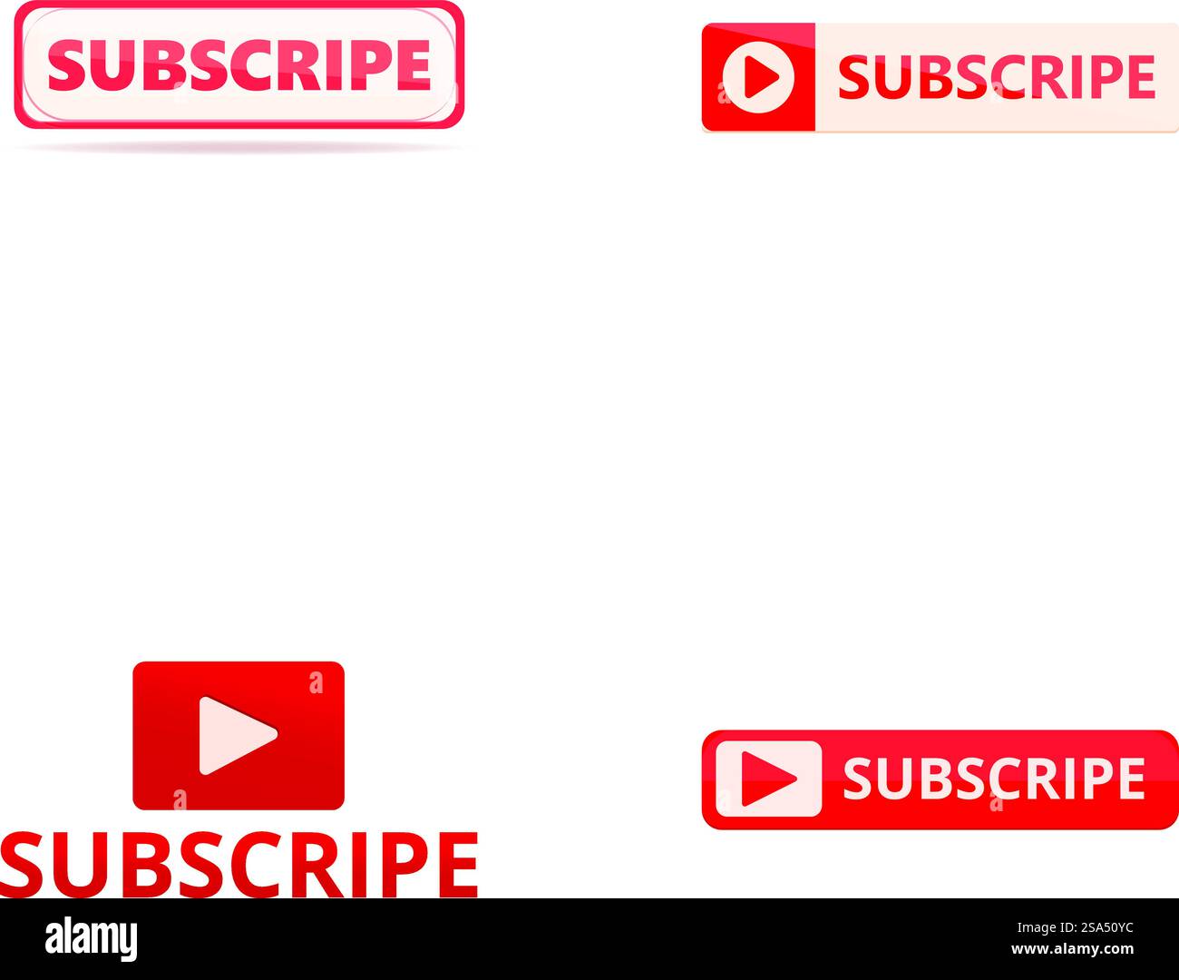 Subscribe concept icons set cartoon vector. Red subscribe button ...