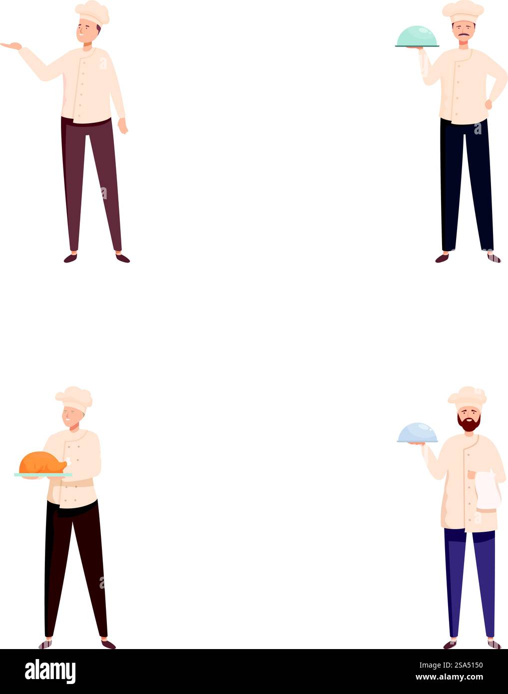 Collection of cartoon chefs in various poses hi-res stock photography ...