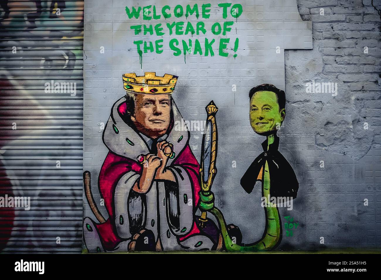 Barcelona, Spain. 28th Jan, 2025. The graffiti by Italian urban artist ...