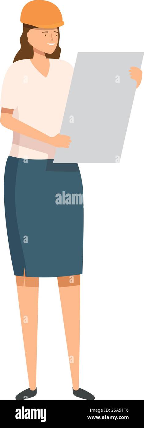 Confident woman engineer architect looking Stock Vector Images - Alamy