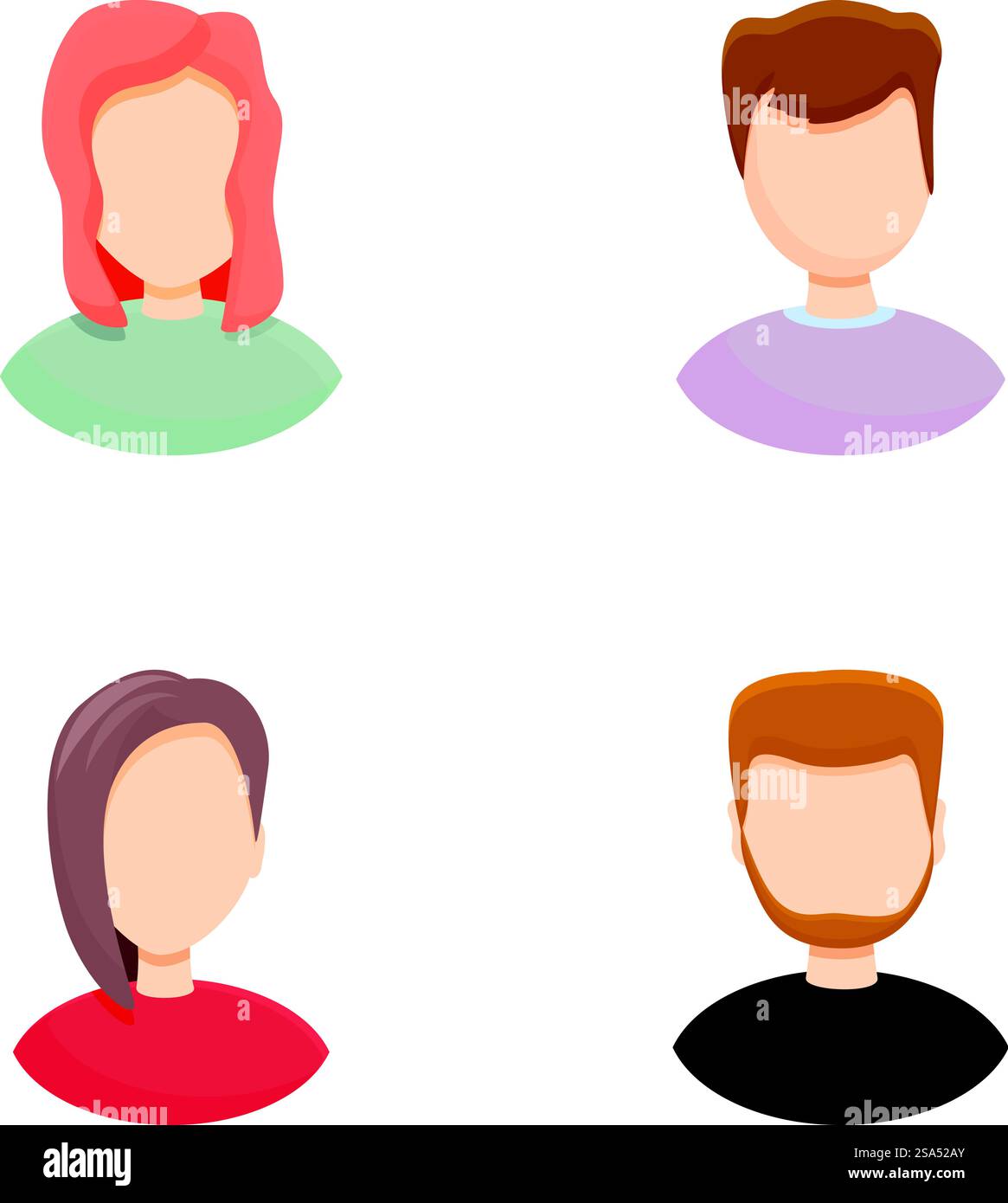 Profile icons set cartoon vector. Different male and female avatar ...
