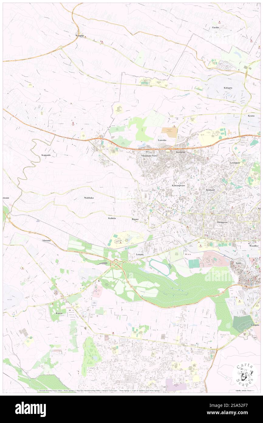 Riruta, KE, Kenya, Nairobi Area, S 1 16' 59'', N 36 43' 59'', map ...