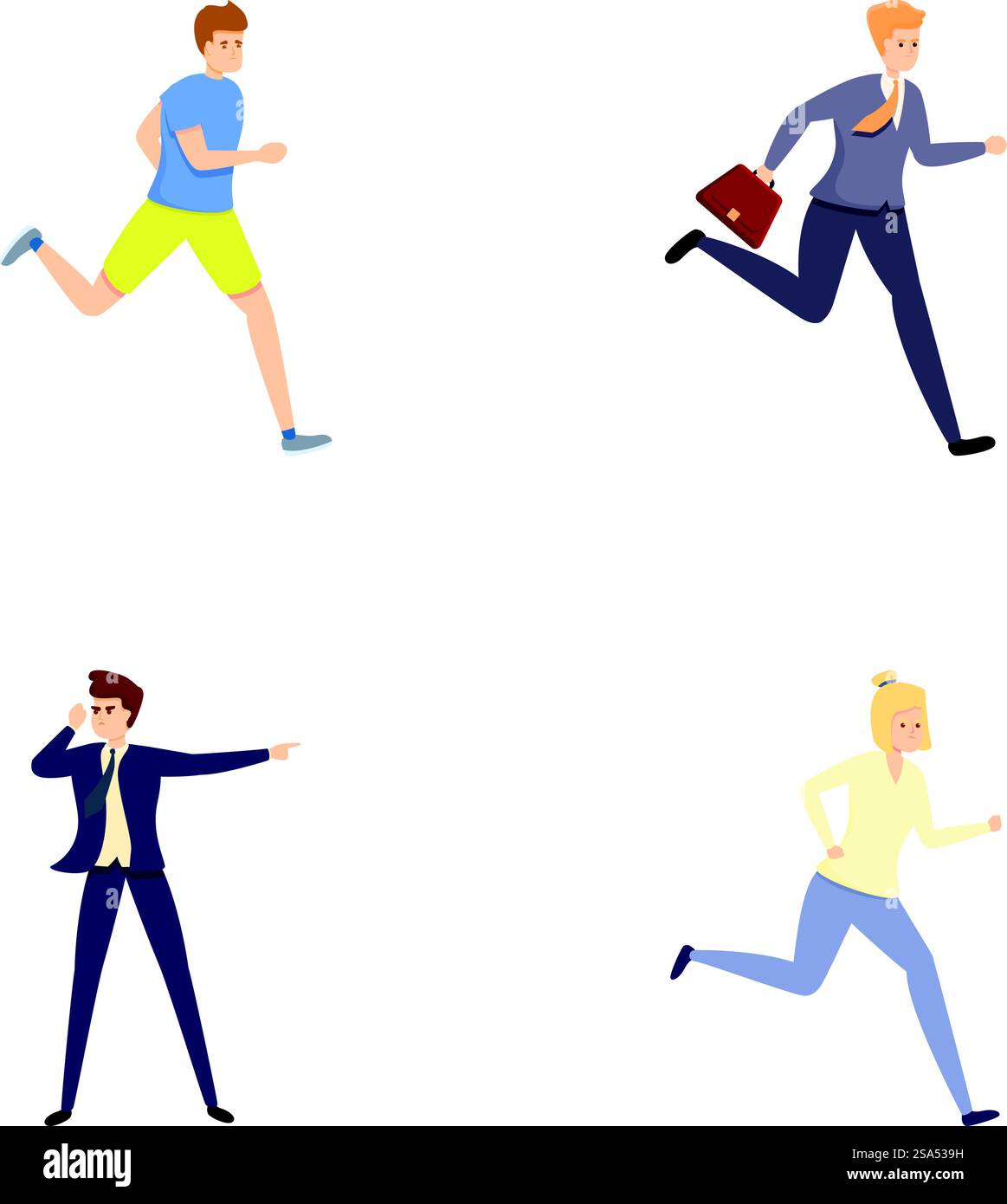 Human evacuation icons set cartoon vector. Urgent evacuation in case of ...