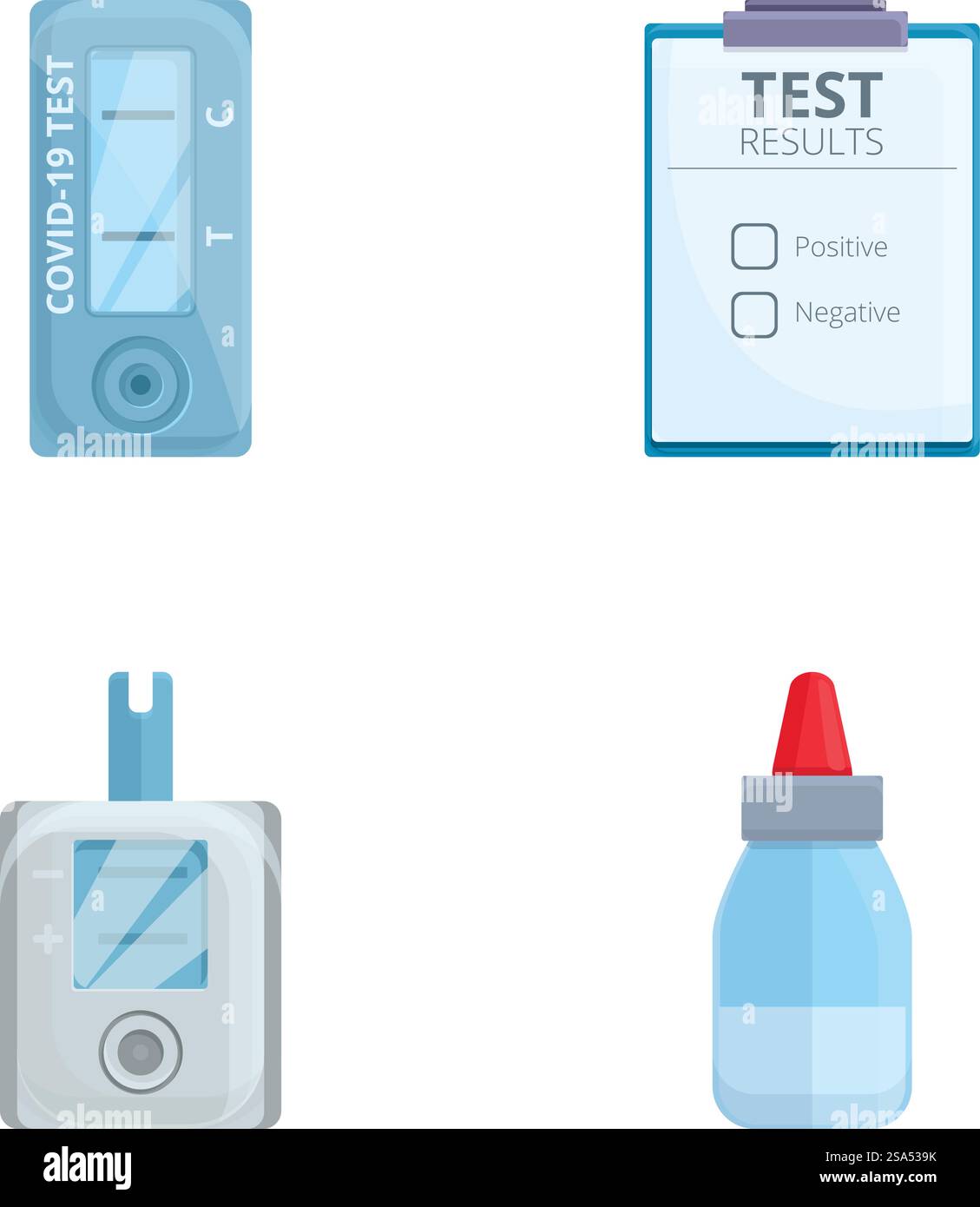 Blood test icons set cartoon vector. Equipment for blood testing ...