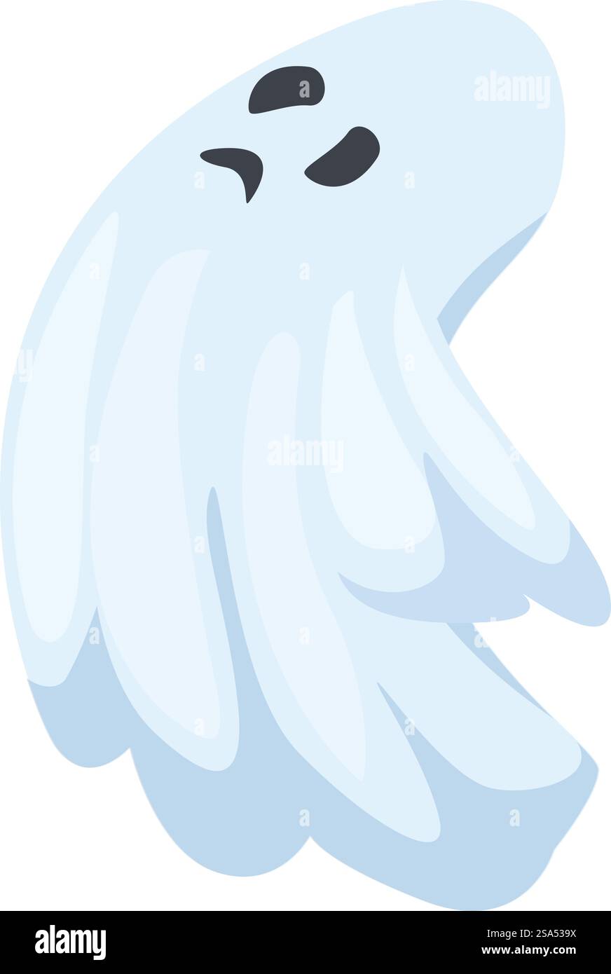 Cute ghost floating with an angry expression on its face, halloween ...