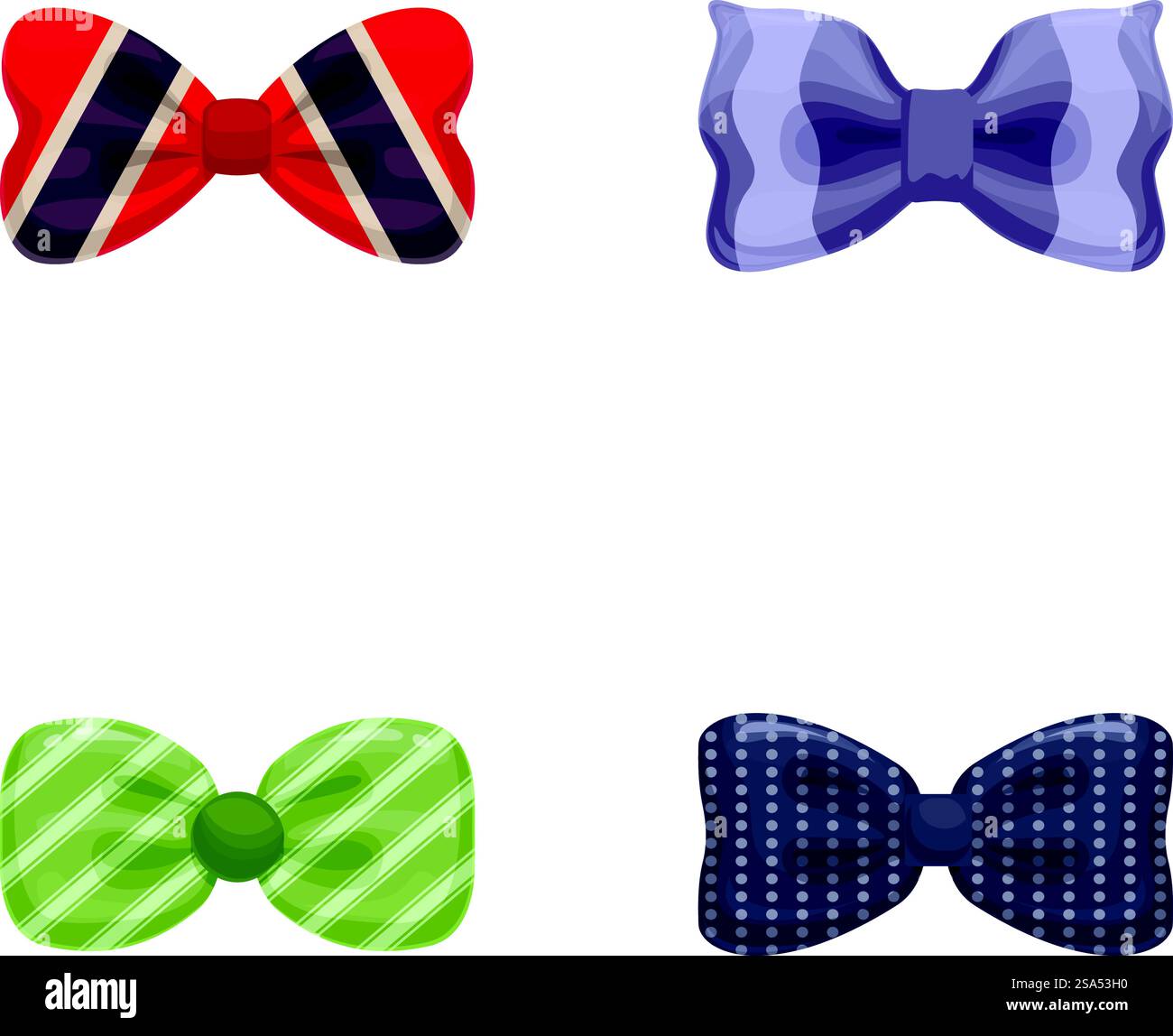 Collection of elegant bow ties in various patterns and colors suitable ...