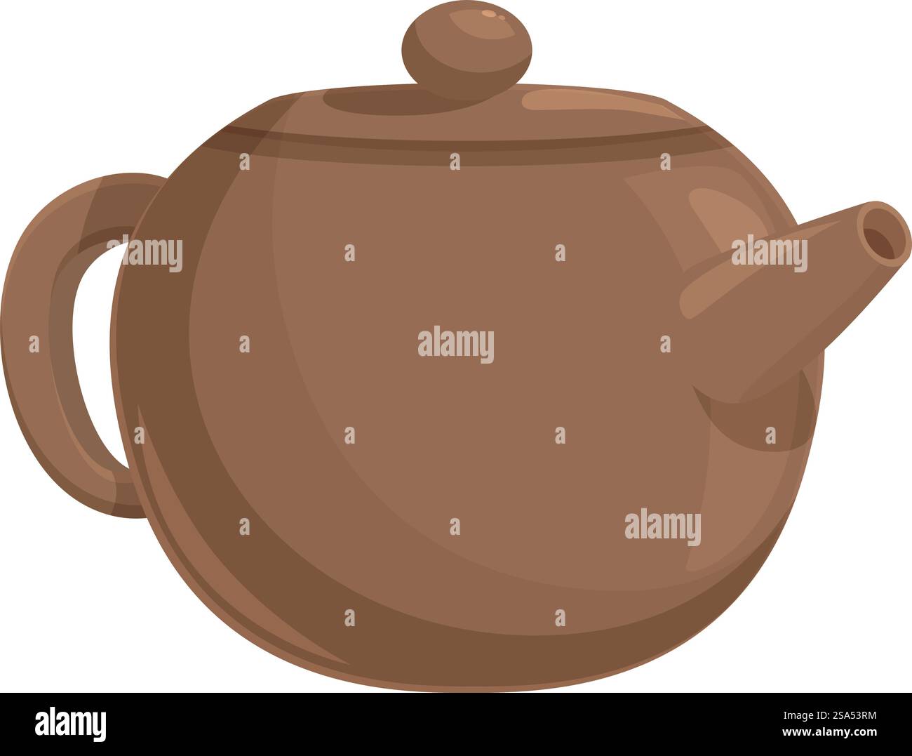 Simple brown ceramic teapot with a round body hi-res stock photography ...