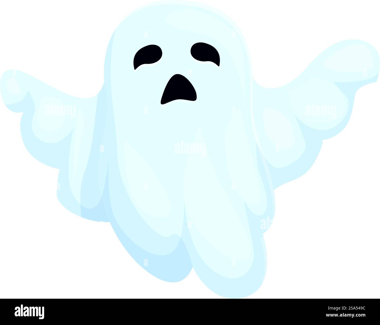 Cartoon ghost is floating in the air, looking spooky and playful for ...