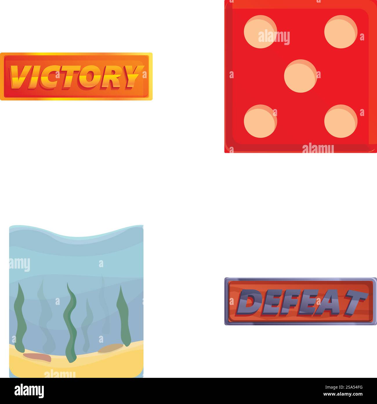 Game icons set cartoon vector. Design element of video game ...