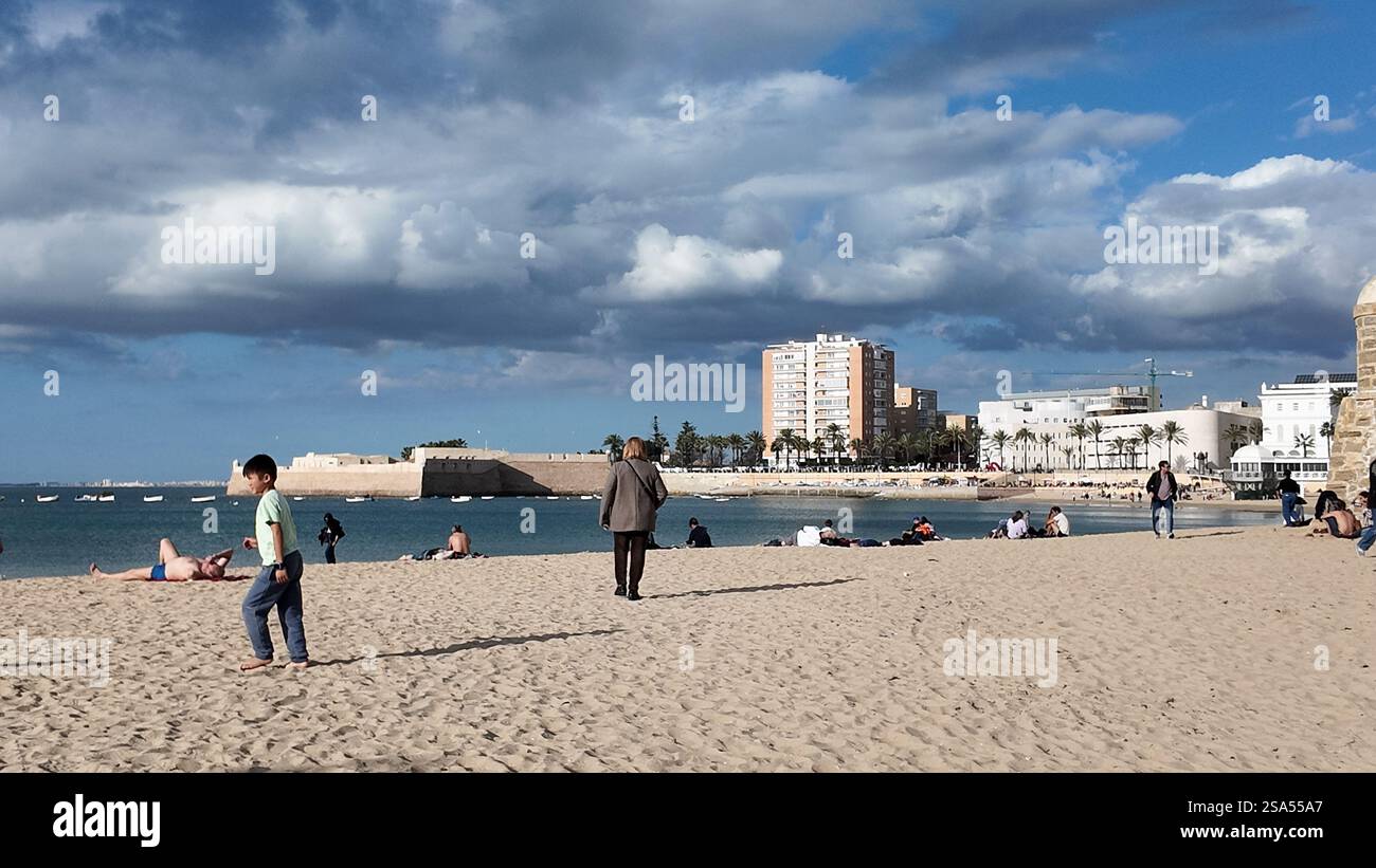 La Caleta Beach in Cádiz, Spain, nestled between San Sebastián and ...