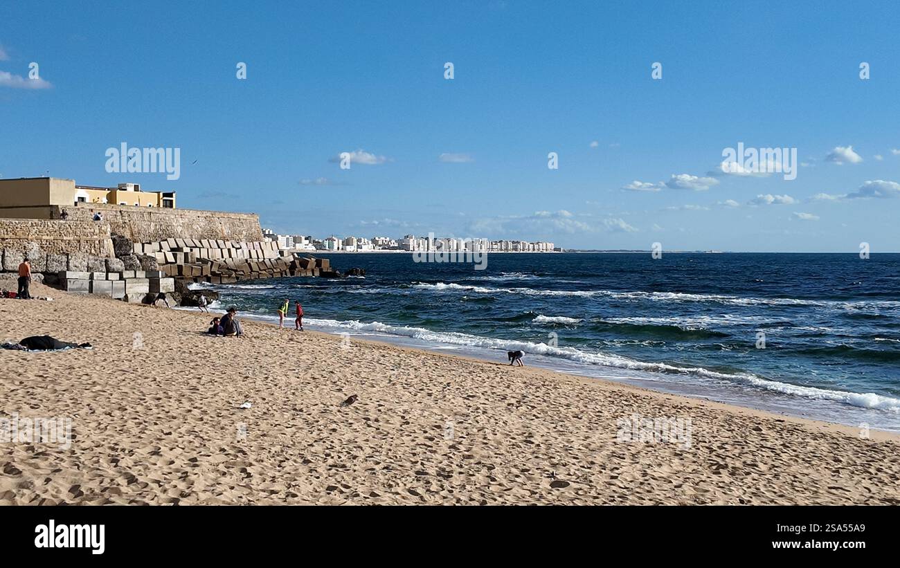 La Caleta Beach in Cádiz, Spain, nestled between San Sebastián and ...