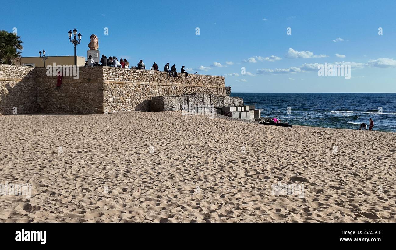 La Caleta Beach in Cádiz, Spain, nestled between San Sebastián and ...