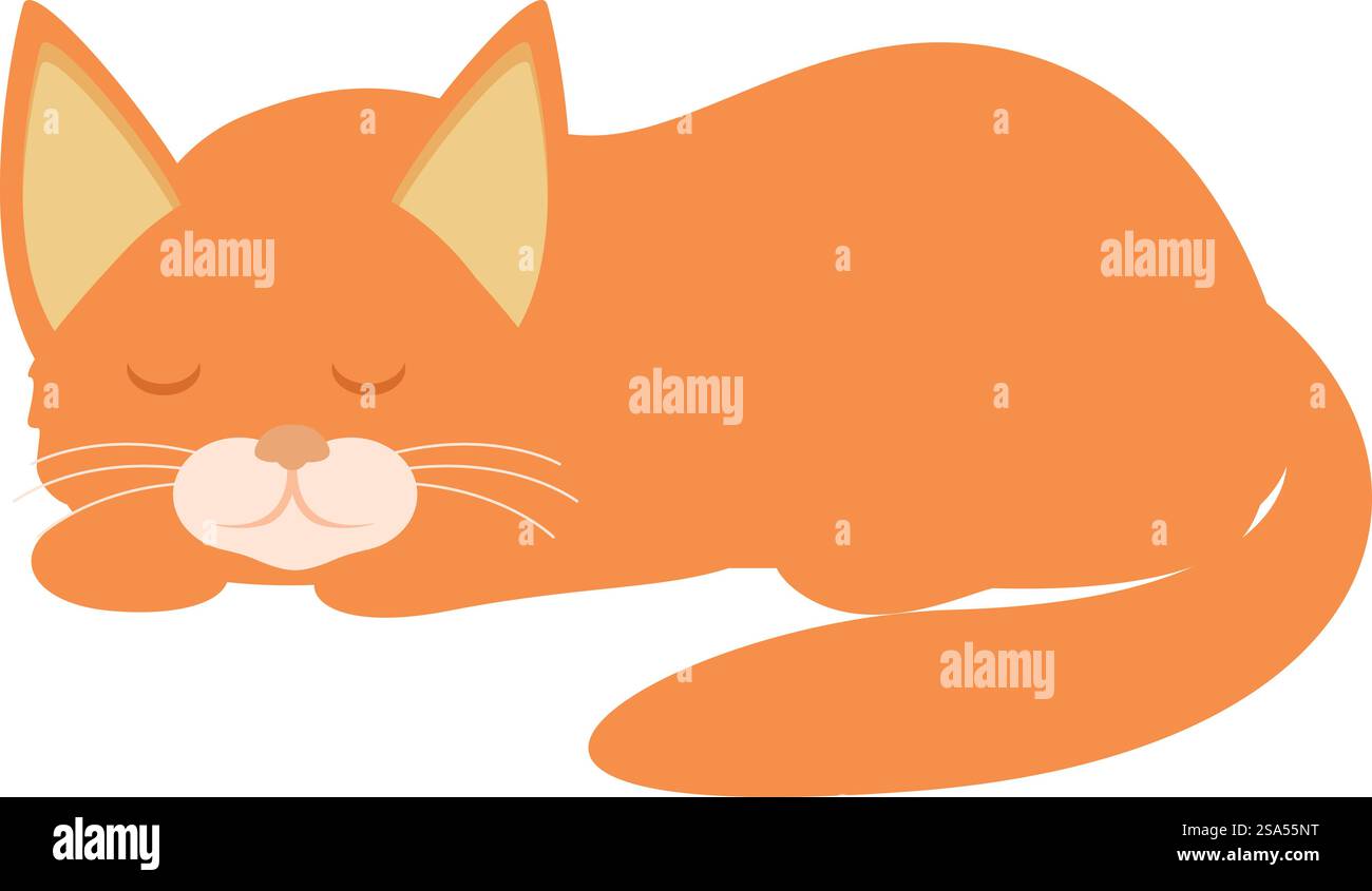 Adorable ginger cat napping serenely, curled up in a ball. Cute ginger cat sleeping peacefully ...