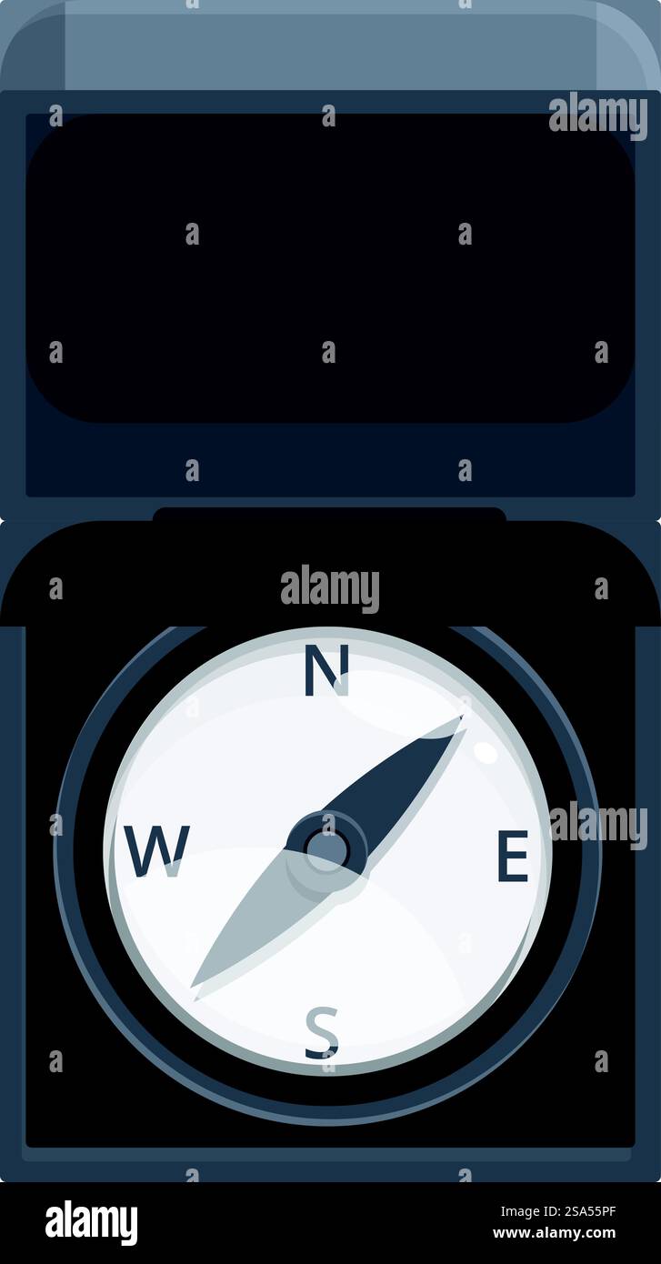 Black compass with a white dial showing north direction for navigation ...