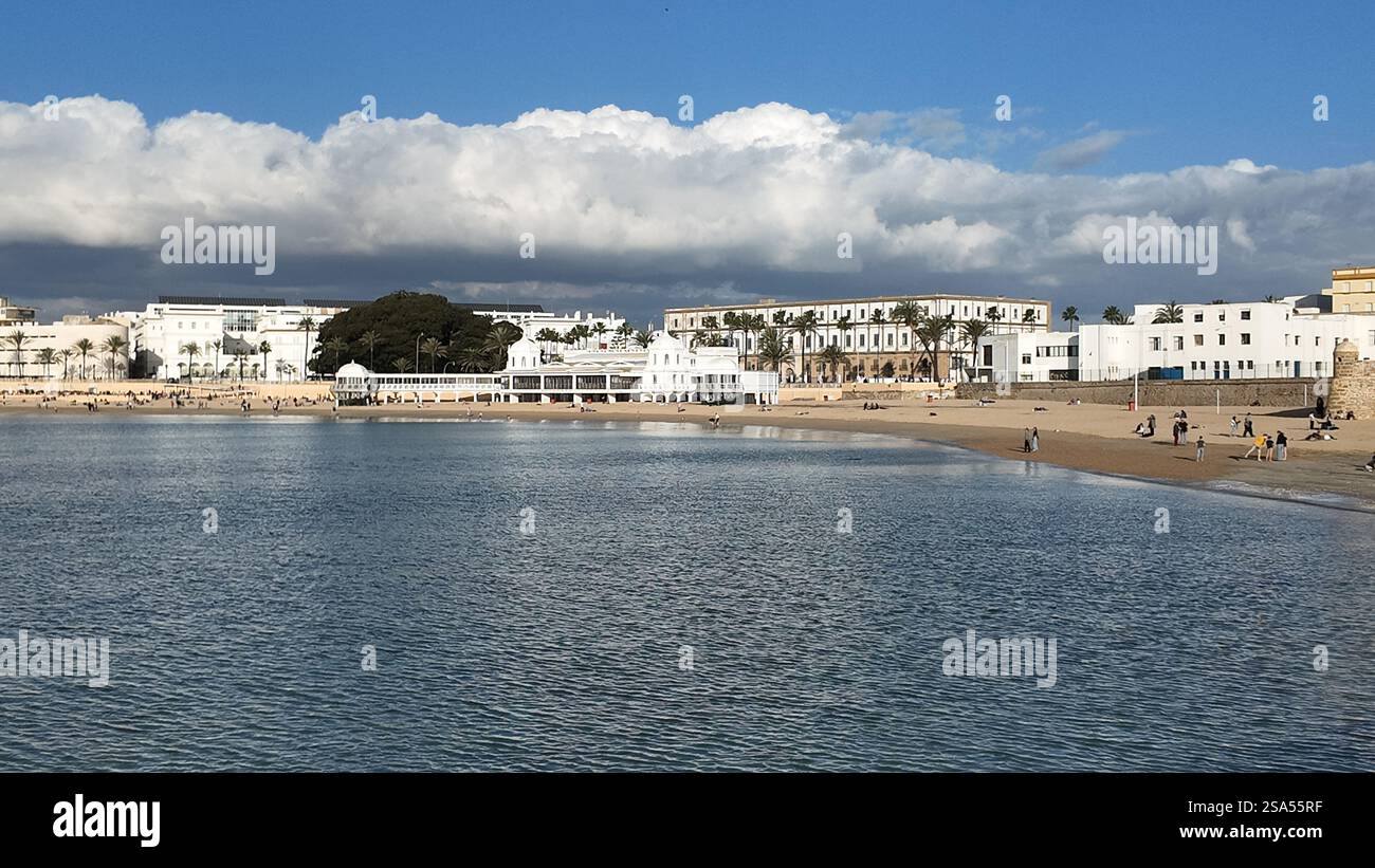 La Caleta Beach in Cádiz, Spain, nestled between San Sebastián and ...