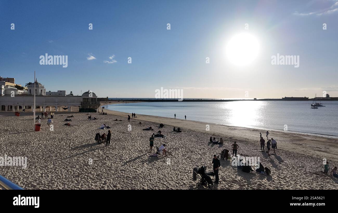 La Caleta Beach in Cádiz, Spain, nestled between San Sebastián and ...