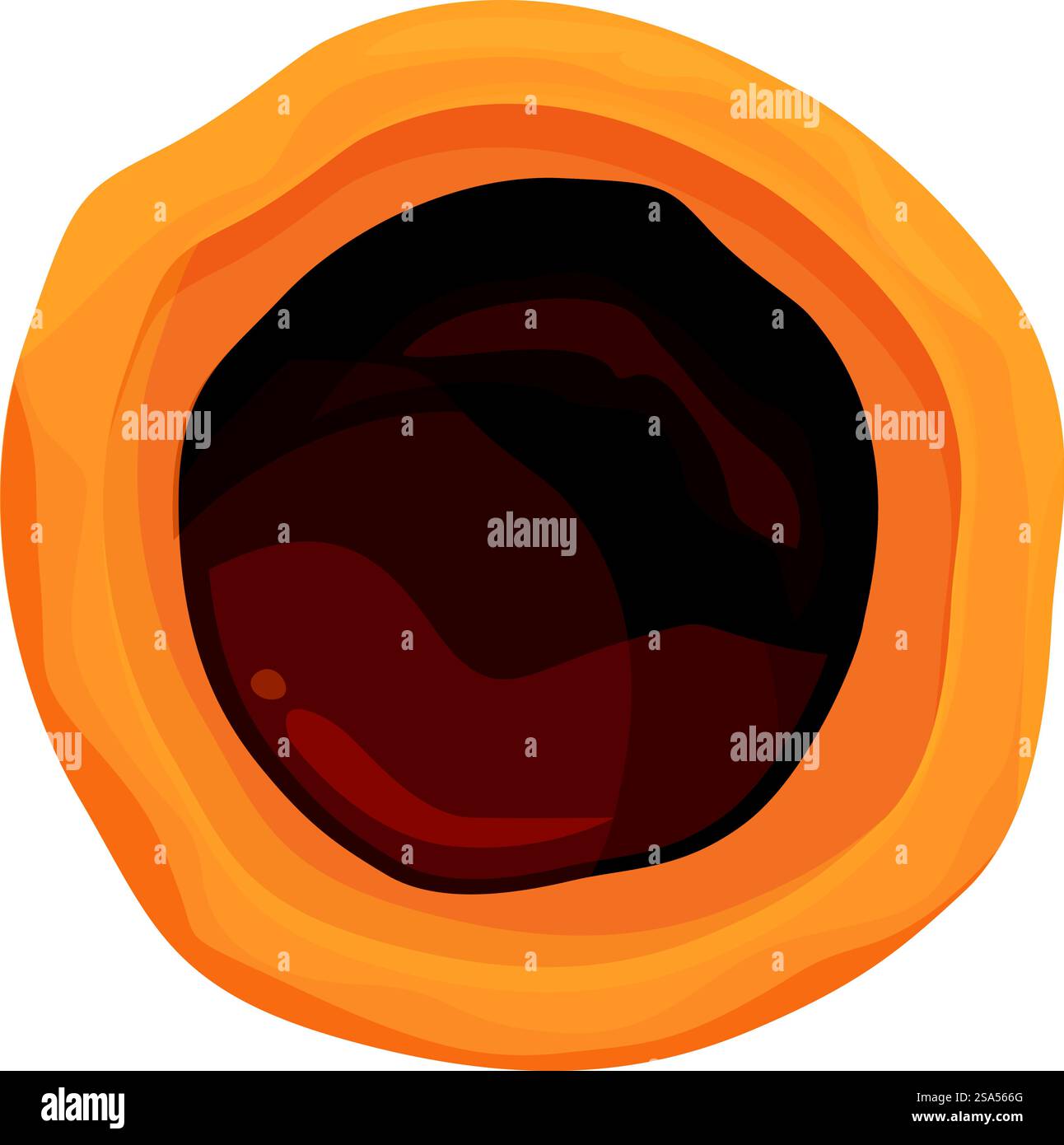 Round open pit mine with layers of soil, illustrating the process of ...