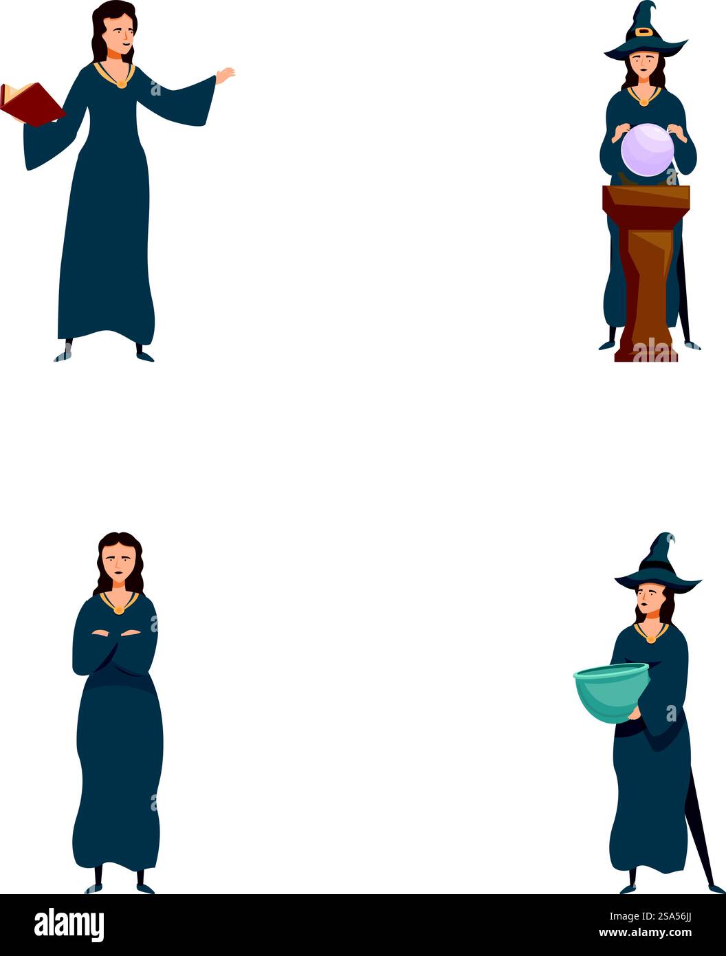 A vector set featuring illustrations of a judge and potter in ...