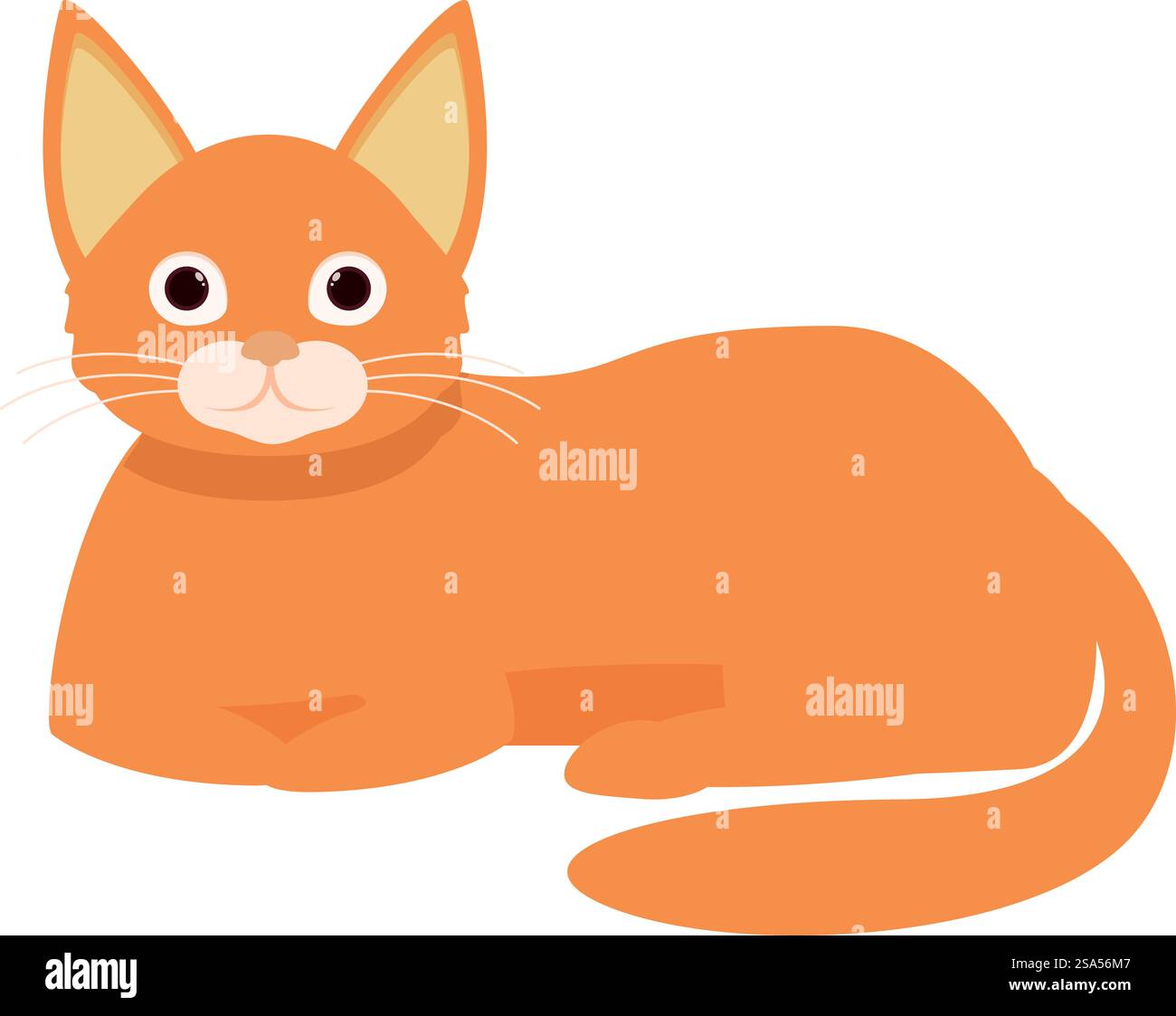 Cute ginger tabby cat lying down with a happy expression. Adorable ...