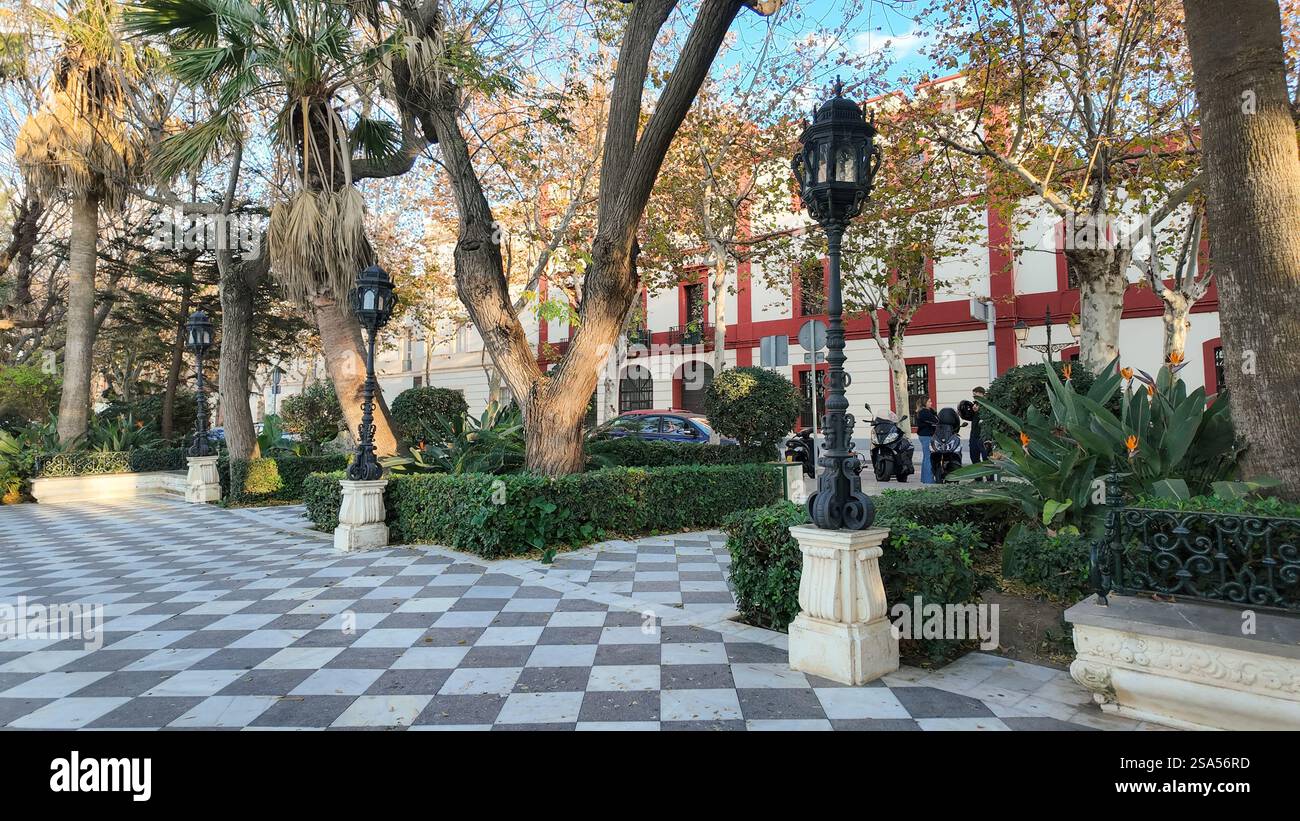 An urban and public park in Cádiz, Spain, known for its greenery, paths ...