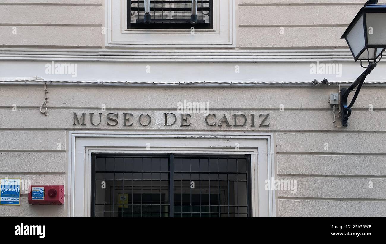 The exterior of the Cadiz Museum in Cádiz, Spain, showcasing its ...