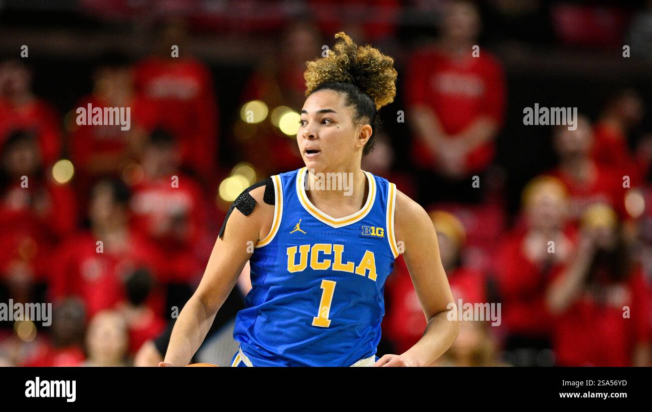 UCLA guard Kiki Rice (1) in action during the first half of an NCAA ...