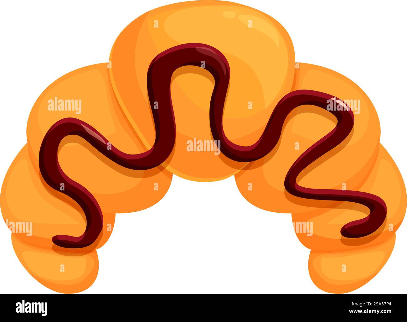 Mouthwatering croissant with chocolate syrup drizzled on top hi-res ...