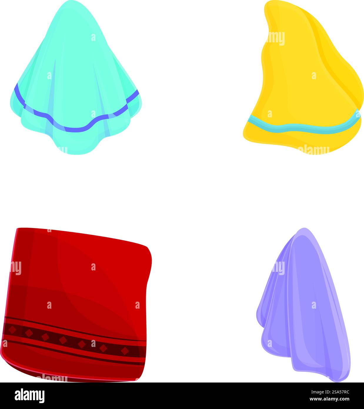 Colorful handkerchief icons set cartoon vector. Various cotton ...