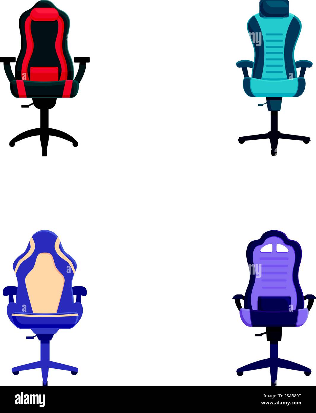 Four diverse styles of ergonomic office chairs designed for comfort and ...