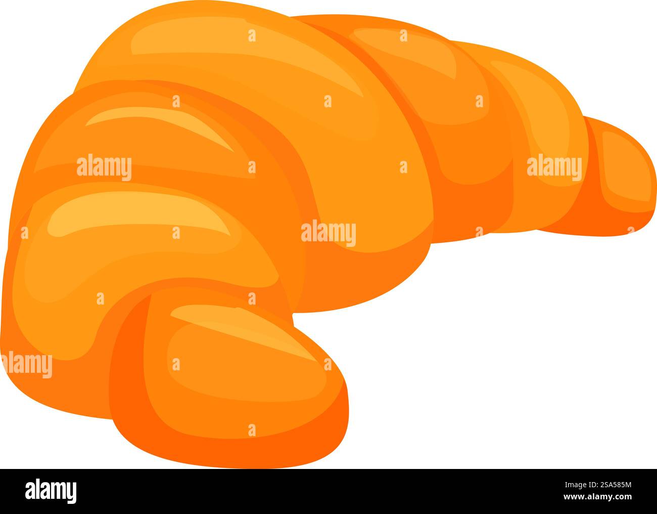 Delicious freshly baked croissant isolated on white background. Golden ...