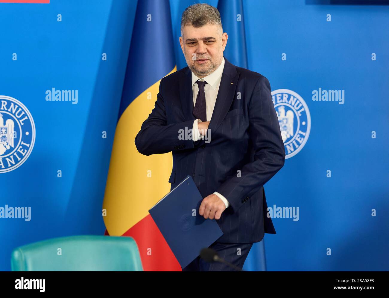 Bucharest, Romania. 28th Jan, 2025: Marcel Ciolacu, the Prime Minister ...