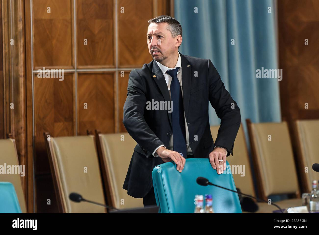 Bucharest, Romania. 28th Jan, 2025: Daniel David, the Romanian Minister ...