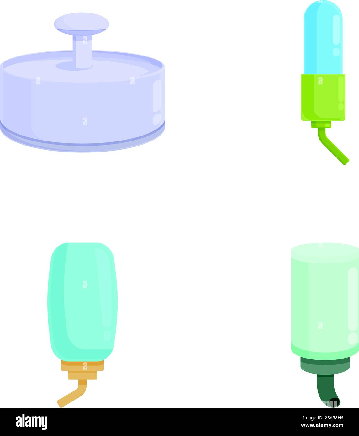 Collection of colorful vector illustrations of various medical bottles ...