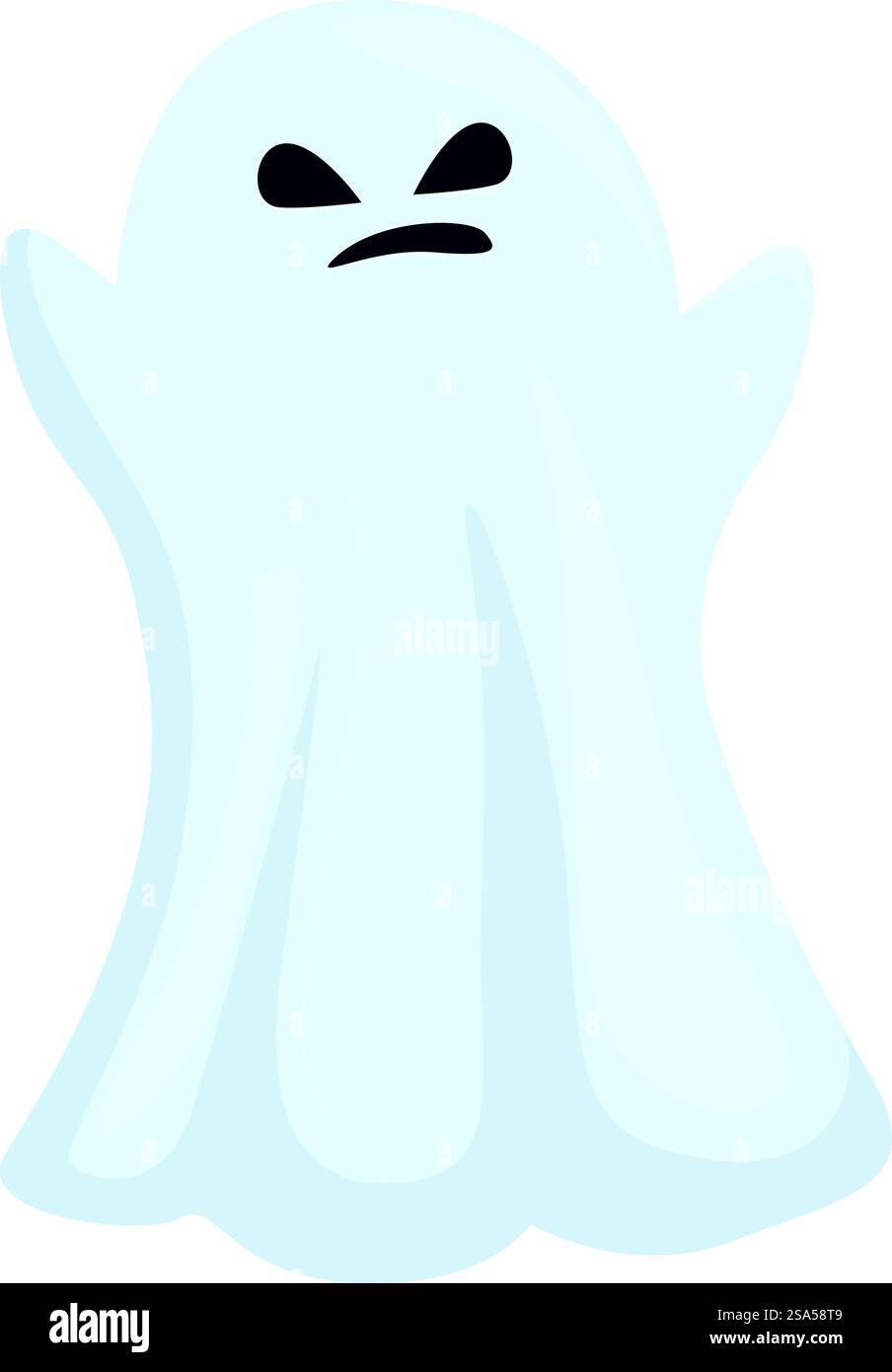 Simple cartoon illustration of an irritated ghost, perfect for ...