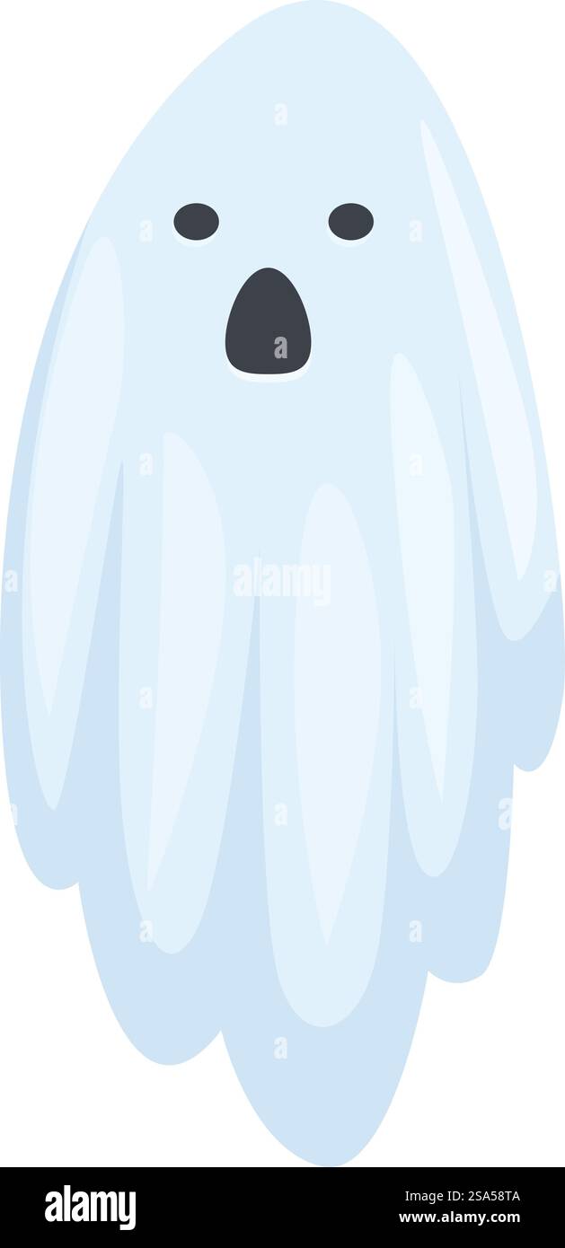 Friendly ghost floating and saying boo for halloween celebration. Cute ...